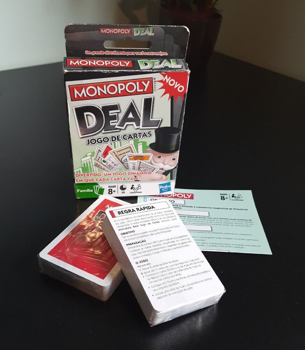 Jogo de Cartas Monopoly Deal | Jogo de Tabuleiro Hasbro Nunca Usado ...