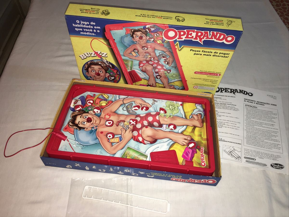 Jogo de Mesa Operando Hasbro B2176 Excelente Estado | Brinquedo para Bebês Hasbro Usado 80488956 ...