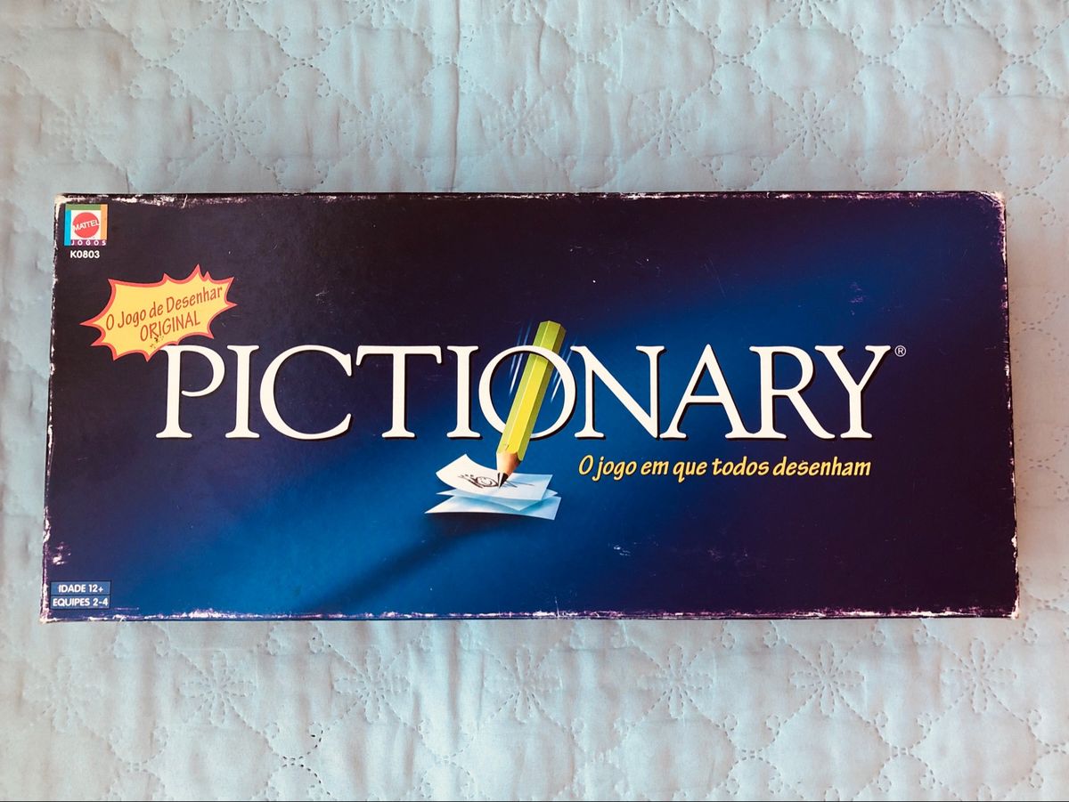 Jogo Pictionary Mattel Completo Antigo Raro 2005 Caixa Azul | Jogo de ...