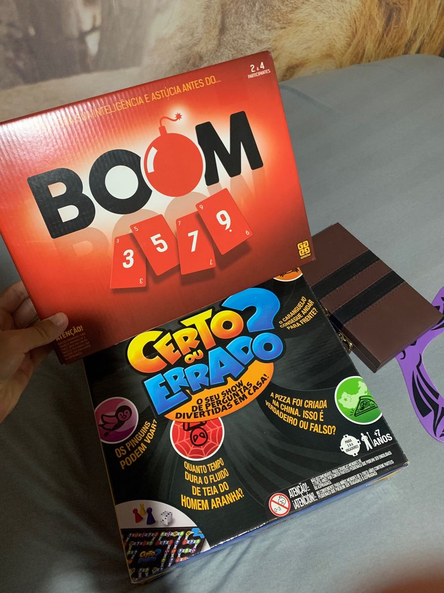 Jogos Cartas/ Certo Ou Errado ( Estrela ) / Boom ( Grow) / Dominó ...
