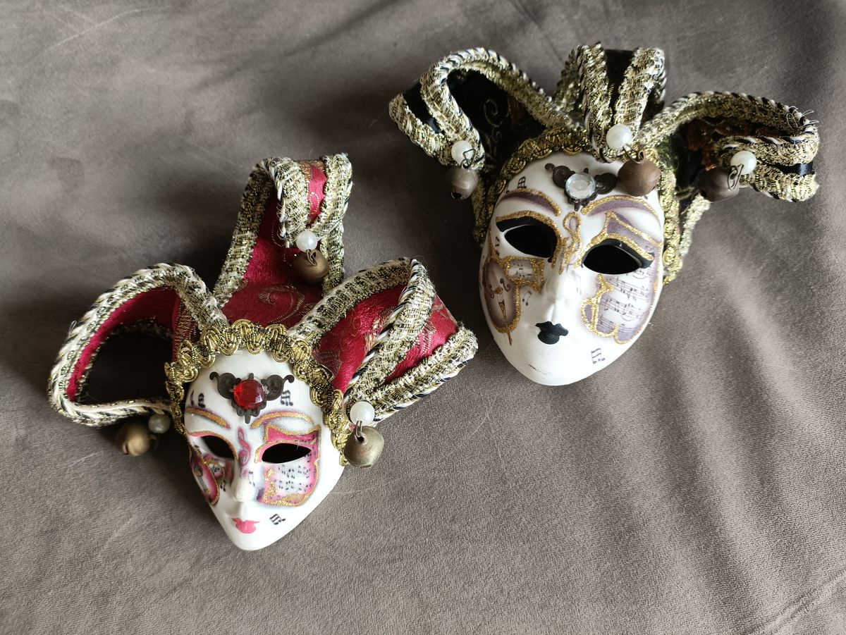 Joogo de 2 Máscaras de Veneza para Parede | Item de Decoração Usado ...