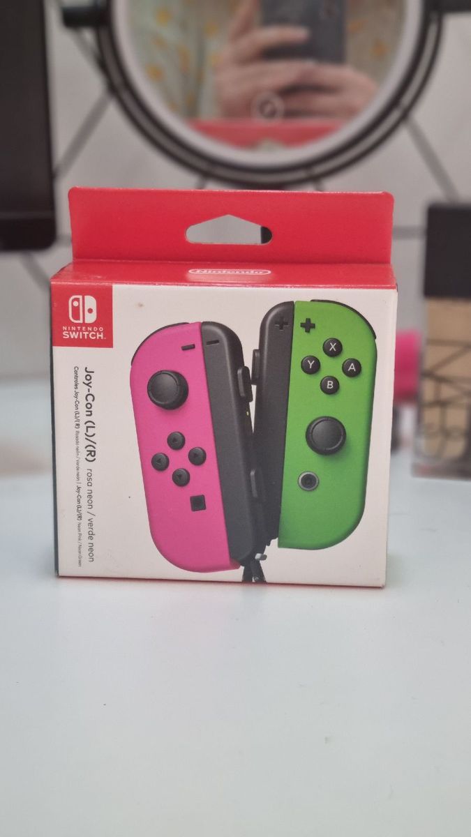 Joy Con Nintendo Switch Verde e Rosa | Acessório p/ Videogame Nintendo ...