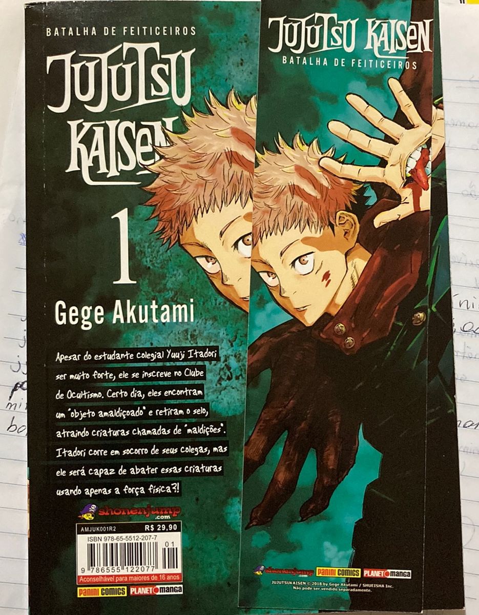 Jujutsu Kaisen Volume 1 | Livro Panini Comics Usado 79258167 | enjoei