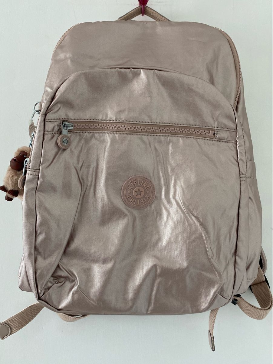 Kipling Seoul Metallic Glow Original Rose Metálica Linda | Mochila ...