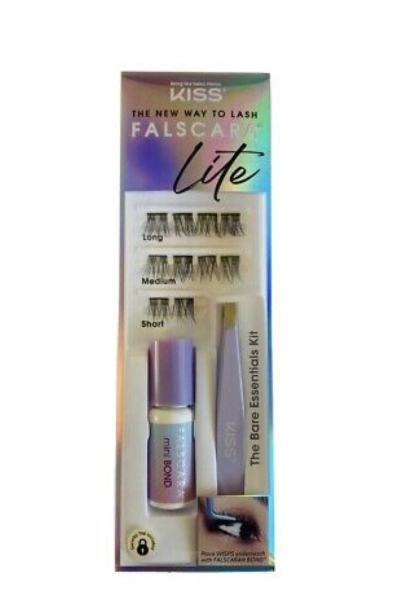 Kiss Falscara Lite Extensões de Cílios Postiços O Kit Bare Essentials ...