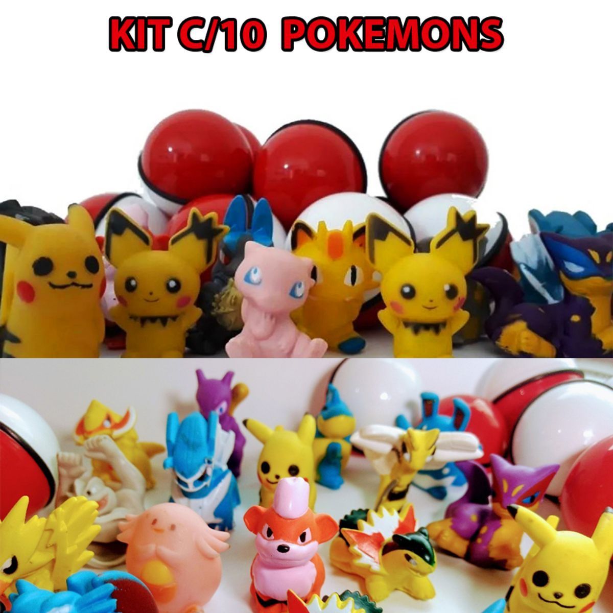 Kit 10 Miniaturas Pokemons Sortidos + 10 Pokebolas 5cm | Brinquedo ...