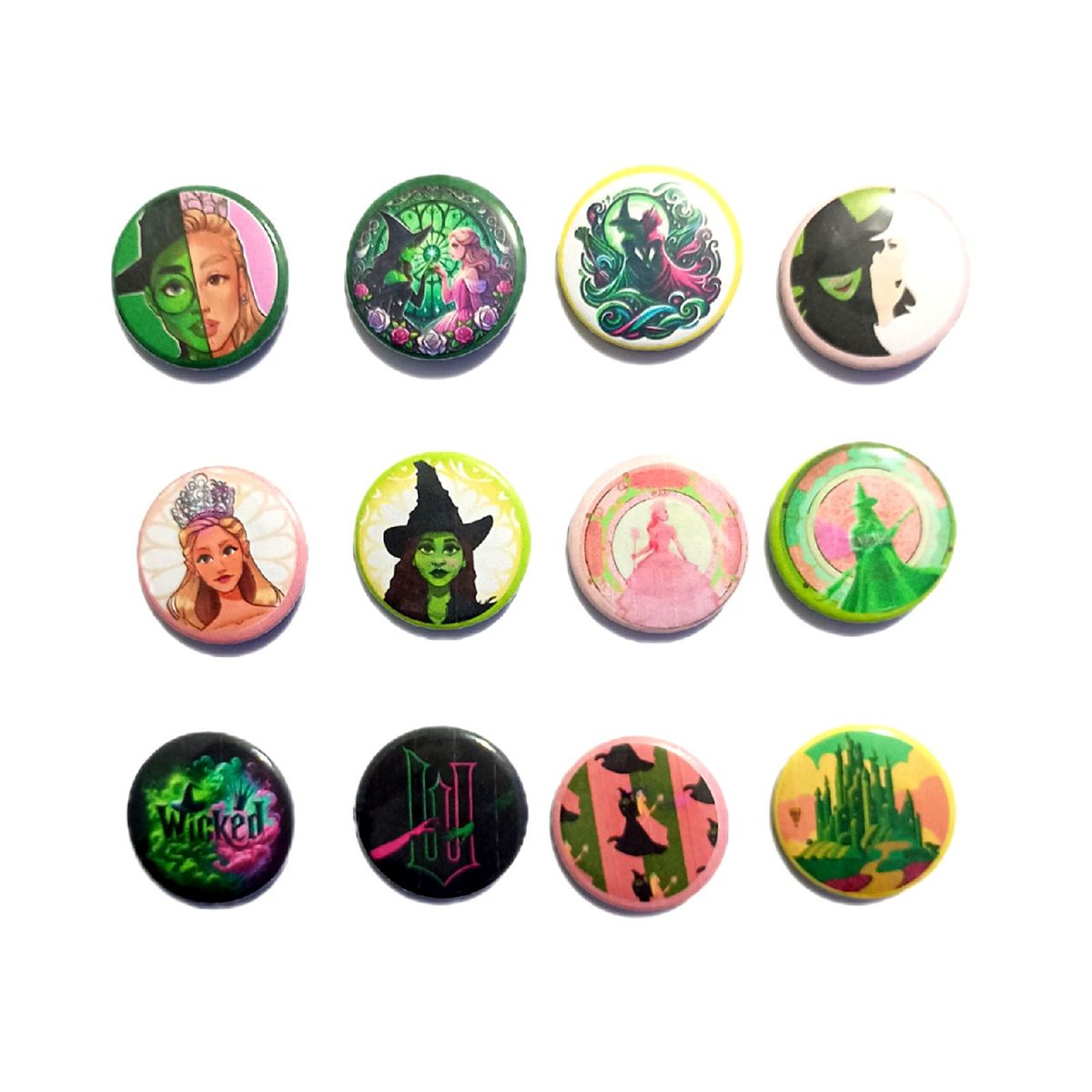 Kit 12 Bottons Pins Buttons Broche Wicked Elphaba Glinda Ariana Grande ...