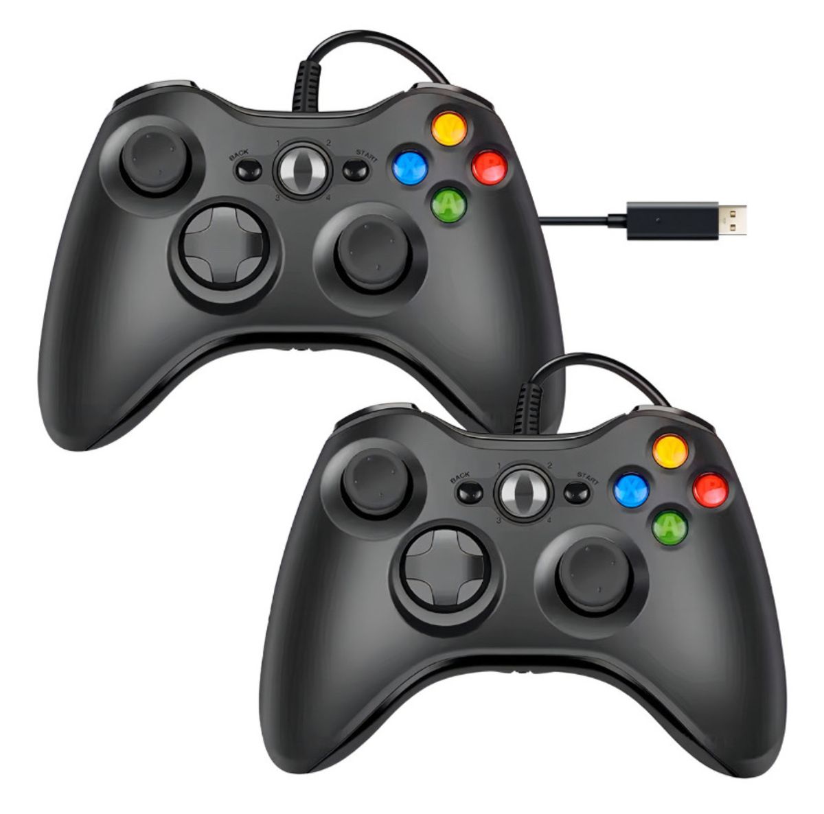 Kit 2 Controles Compatível Xbox 360 Pc Windows Notebook com Fio Gamer | Computador Notebook Xbox ...