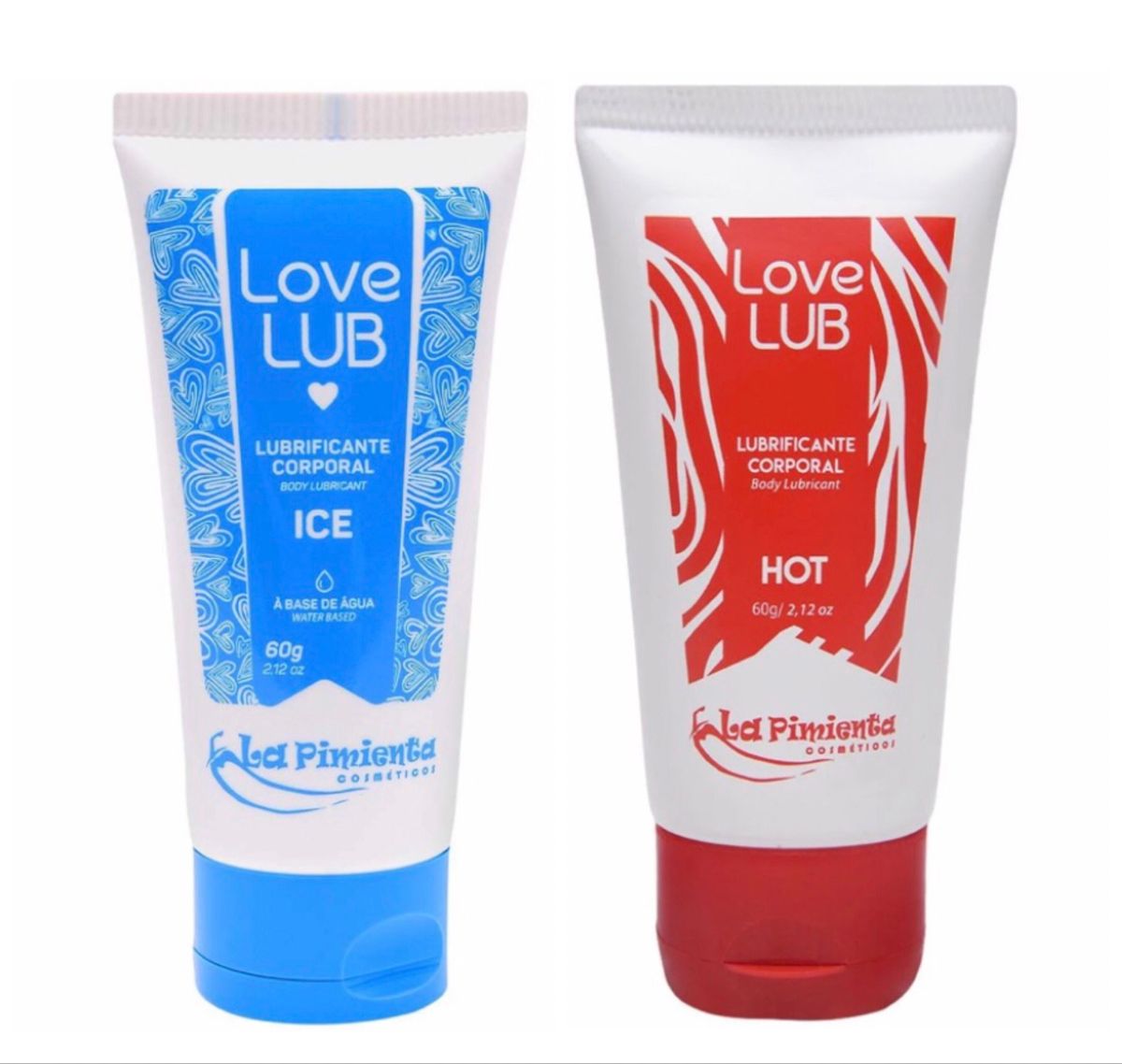 Kit 2 Lubrificante Love Lub Ice + Hot 60g La Pimienta Sex Shop + Brinde ...