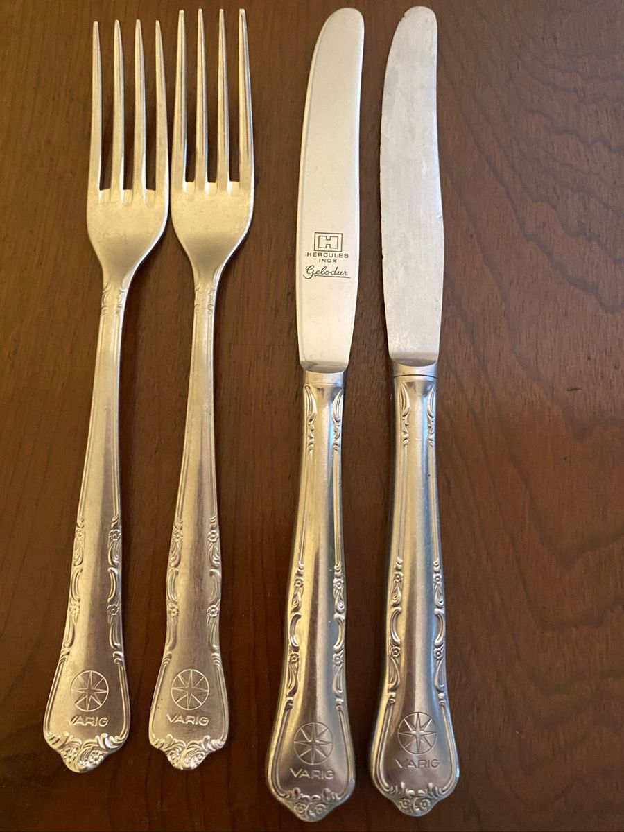 Kit 2 Pares Talheres Sobremesa Varig Original Aviação | Produto Vintage ...
