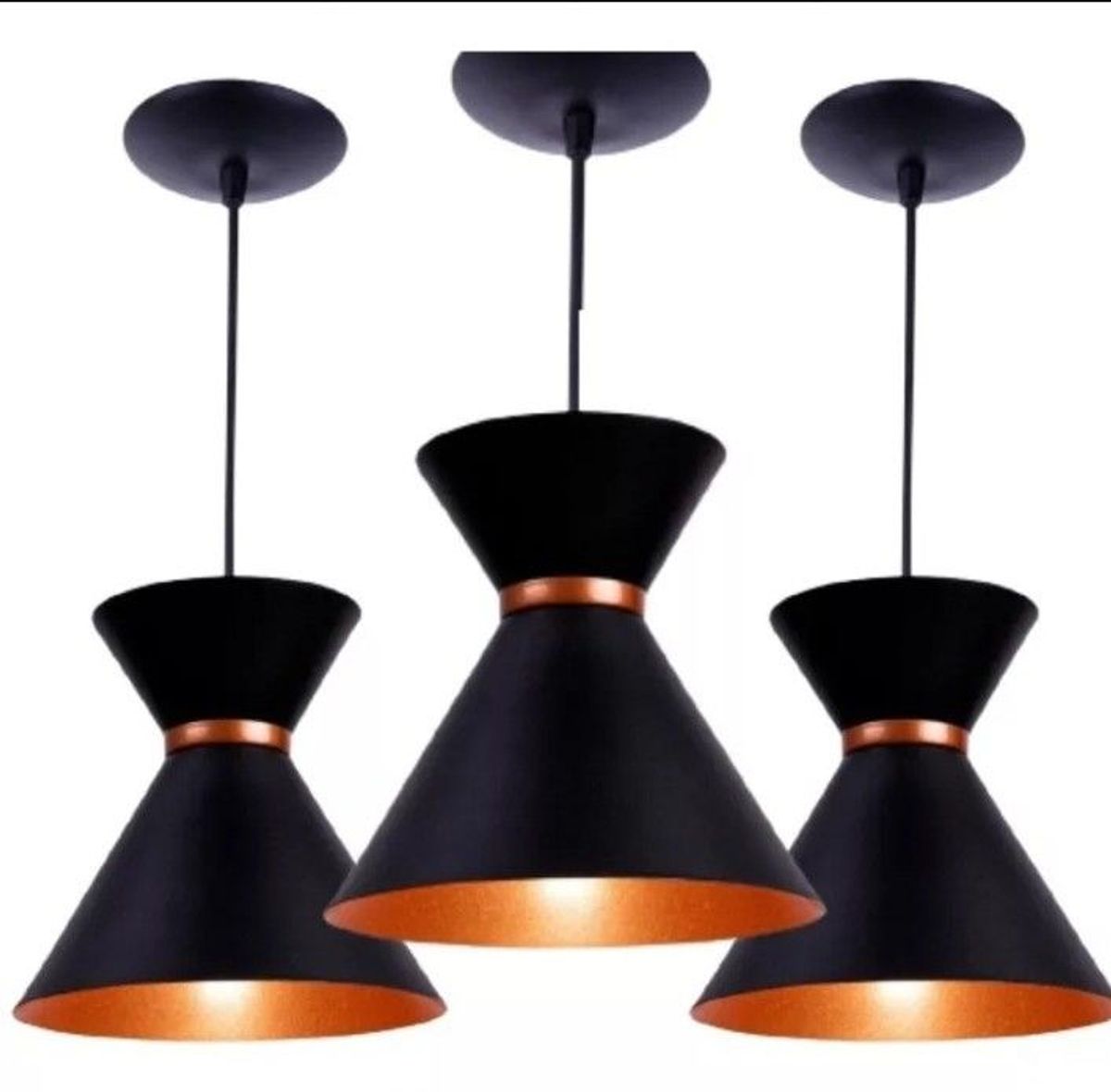 Kit 3 Abajur de Teto Luminária Luxo | Item de Decoração Luxo Nunca ...