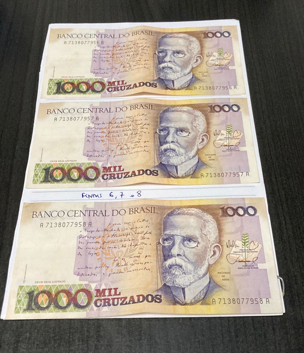 Kit 3 Notas Sequenciais 1000 Cruzados Perfeitas | Produto Vintage e ...