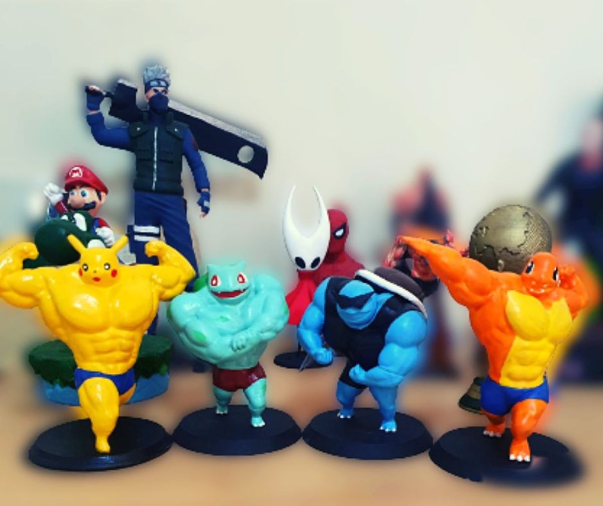Kit 4 Pokémon Maromba Action Figure Pikachu Bulbassauro Charmander ...