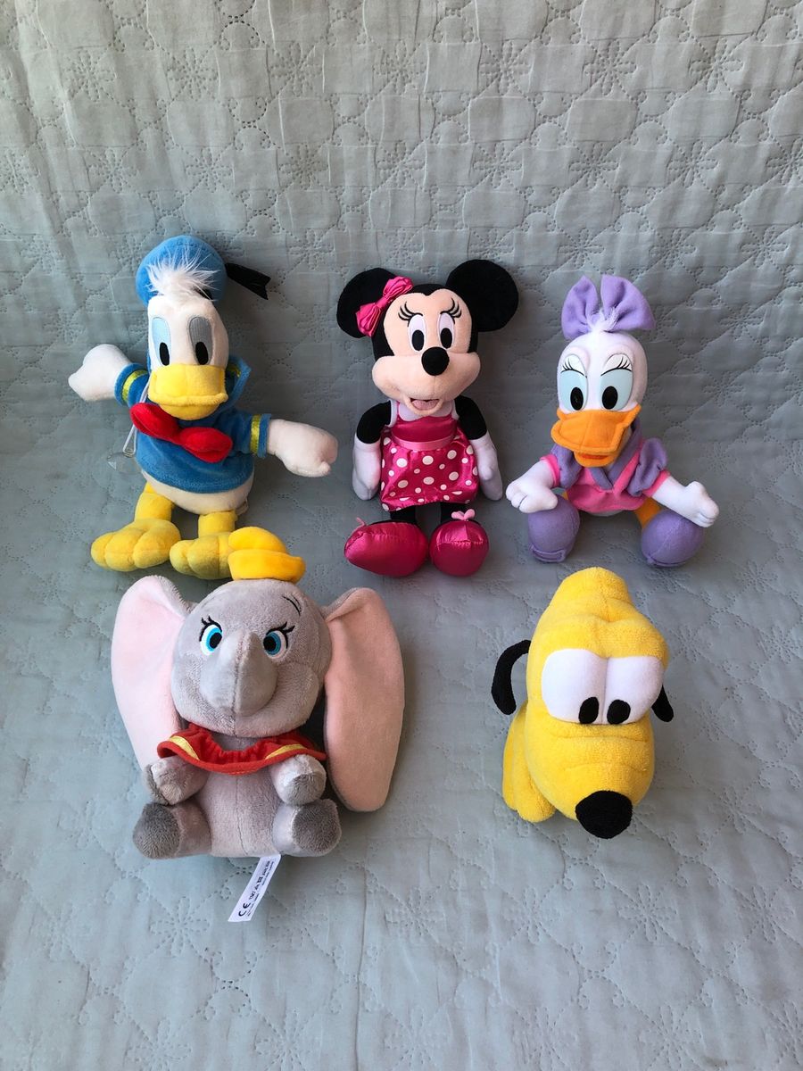 Kit 5 Pelucias Disney Donald, Margarida, Minnie, Dumbo, Pluto Originais ...