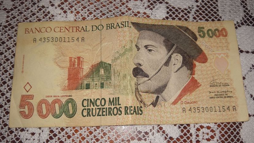 Kit 6 - Cédula de 5000 Cruzeiros Reais | Produto Vintage e Retro Usado 42280163 | enjoei