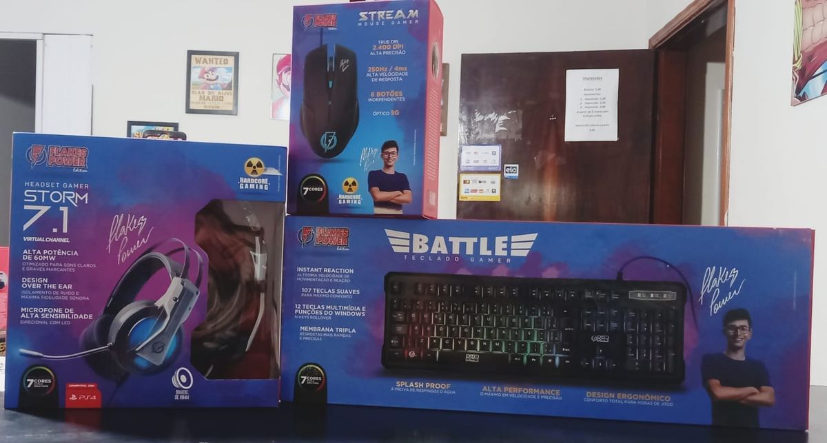 Kit Acessorios Gamer Flakes Power | Computador Desktop Elg Nunca Usado ...