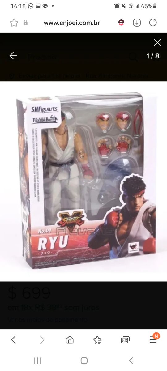 Kit Action Figure Articulado Ryu Street Fighter Pernas e Quadril Caem. para Colar em Posicao ...