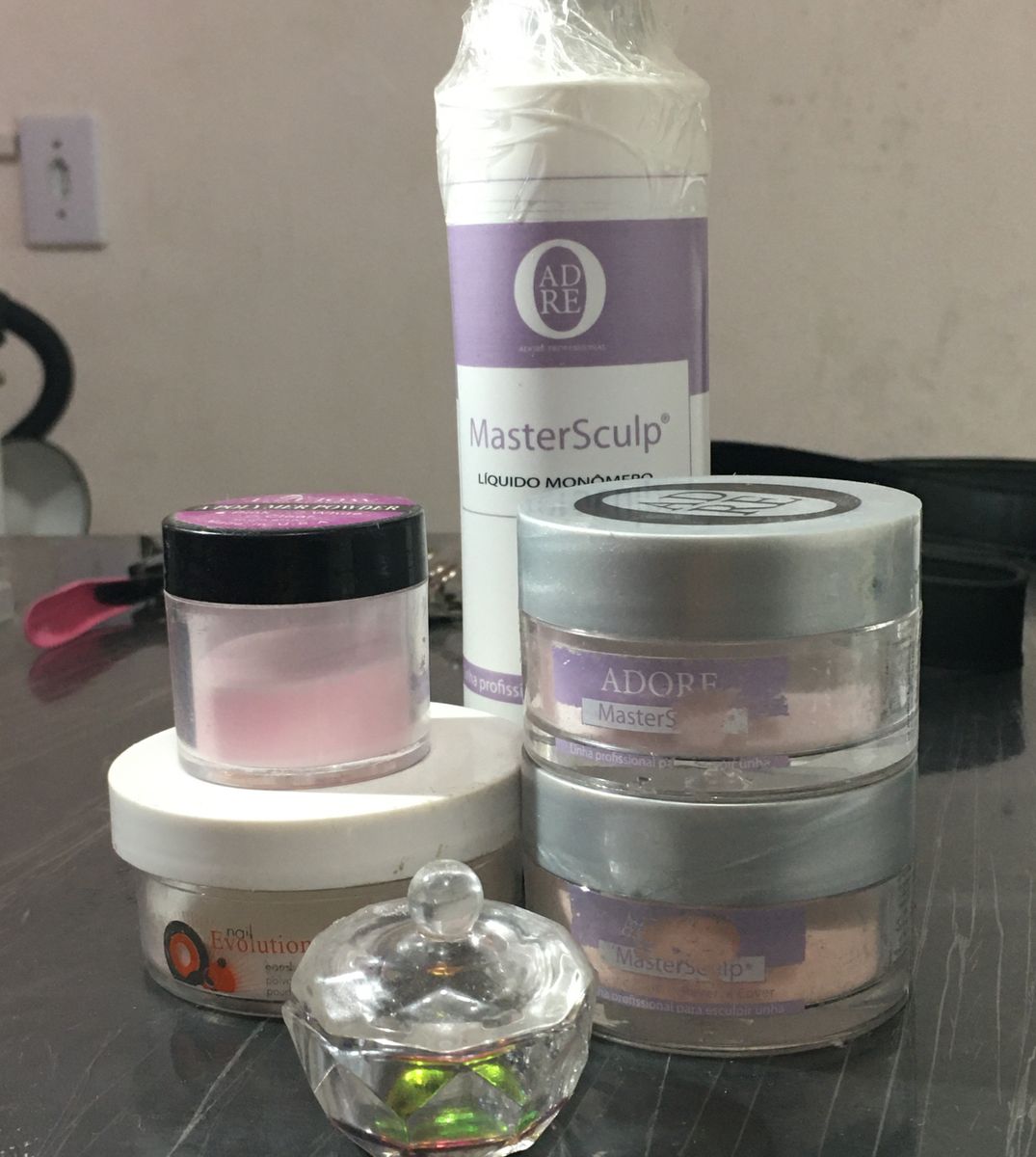 Kit Alongamento em Acrílico, Pó Acrílico Adore , Monomer Adore ...