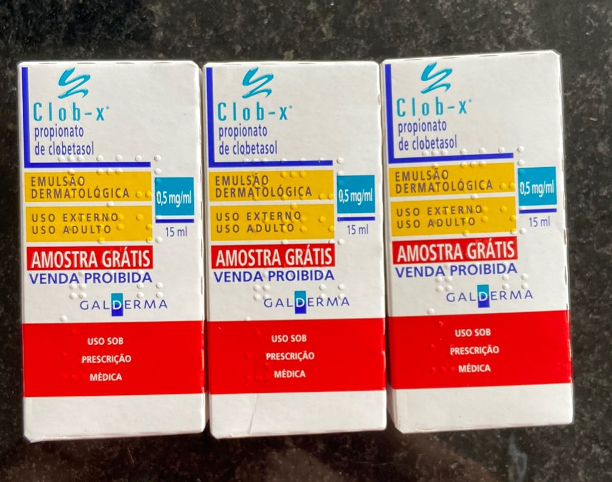 Kit Amostra Grátis Clob X Propionato de Clobetasol 0,5mg/g 3x15ml ...