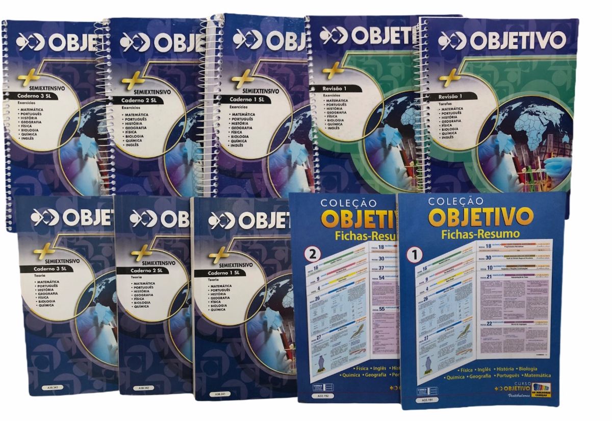 Kit Apostilas Objetivo Semiextensivo Pré Vestibular | Livro Objetivo ...