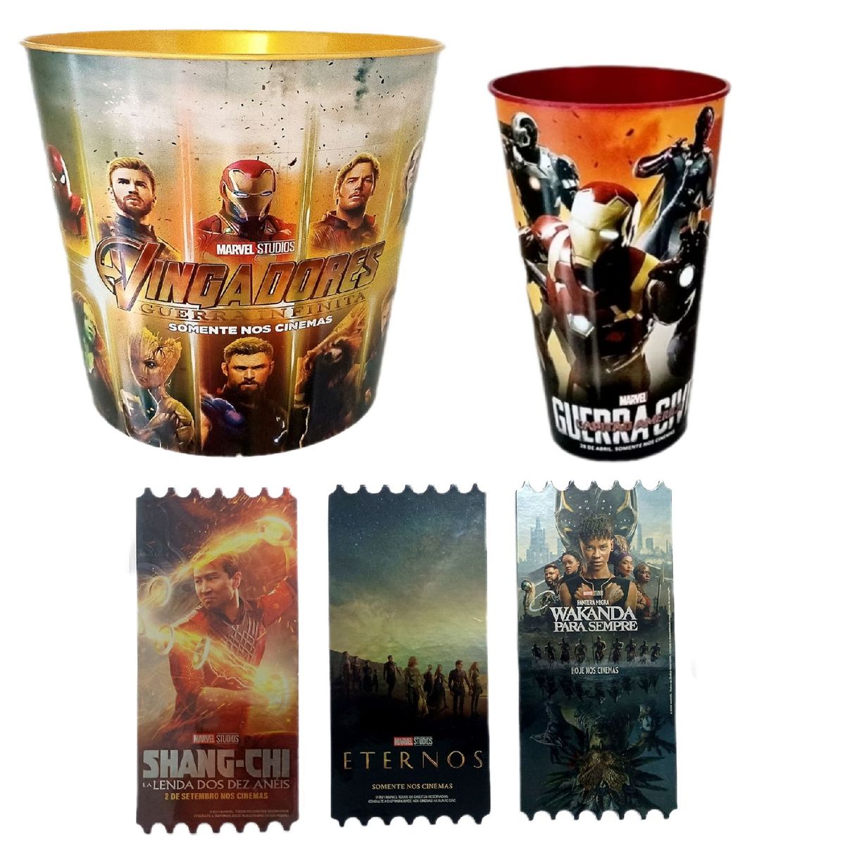 Kit Balde Copo Cards Vingadores Marvel Cinemark Disney Avengers Thanos ...