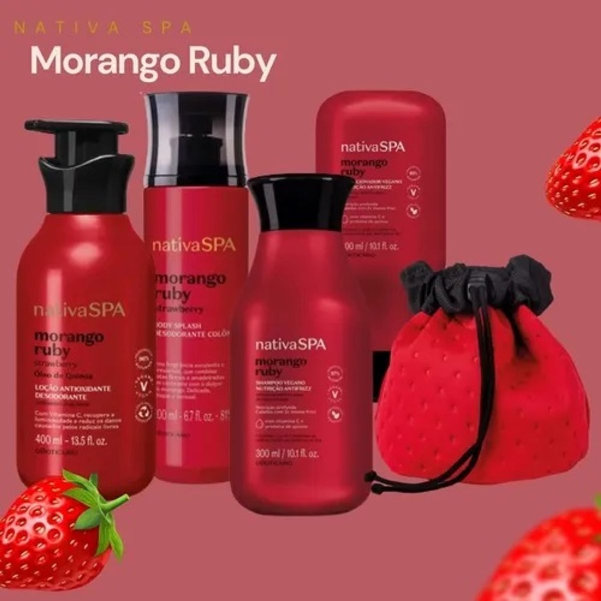 Kit Boticário Nativa Spa Morango Ruby Hidratante Body | Cosmético ...
