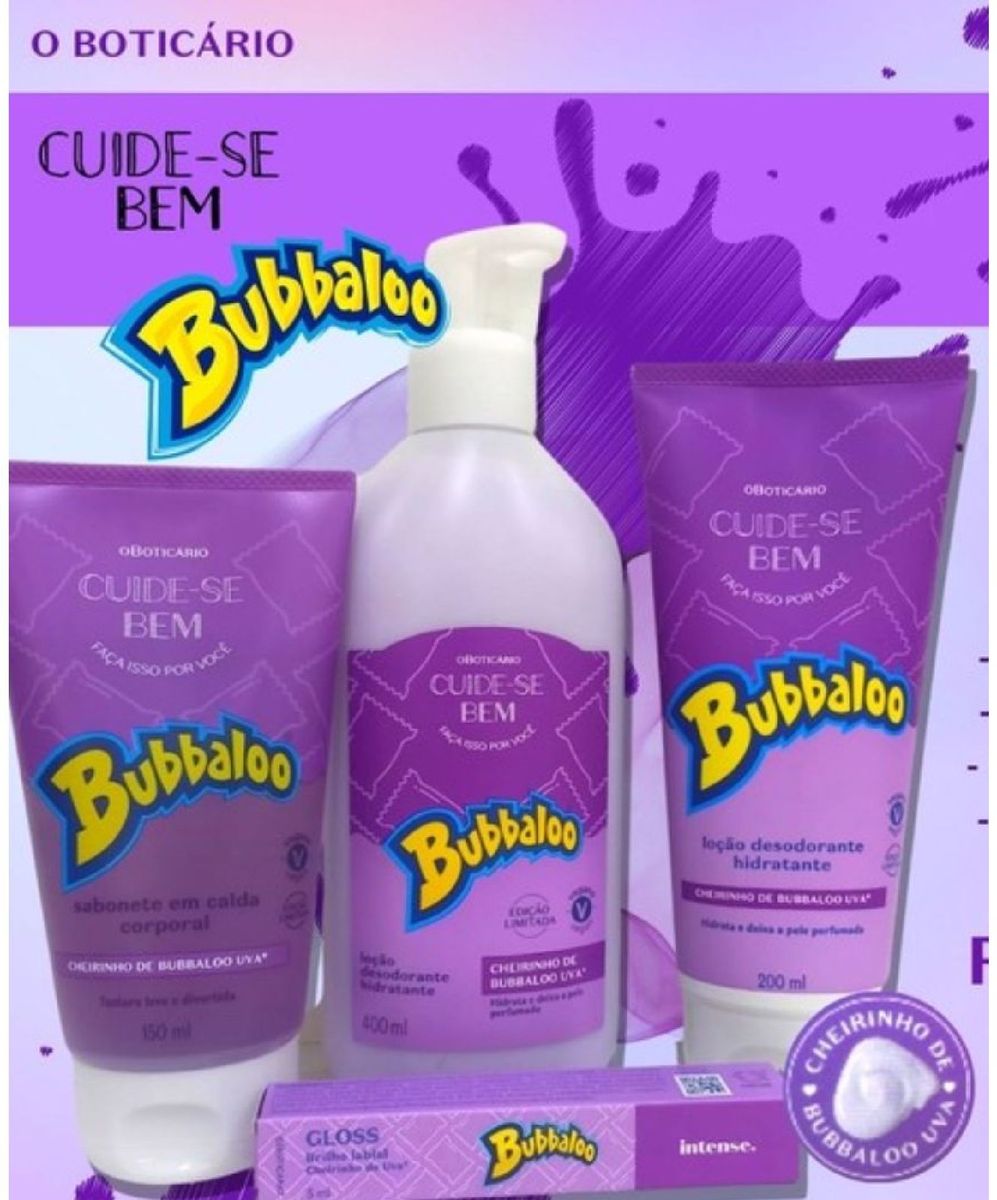 Kit Bubbaloo de Uva - O Boticário - Original e Lacrado. | Cosmético ...
