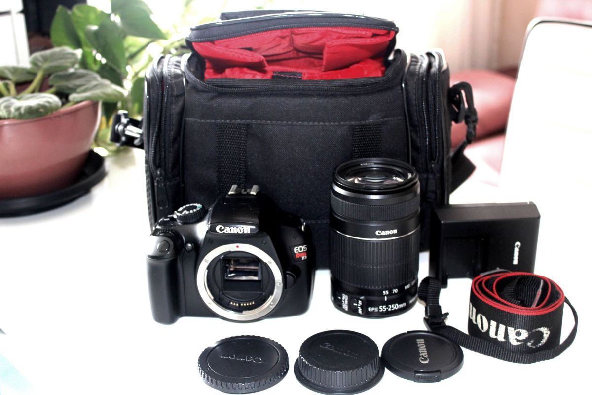 Kit Canon Eos Rebel T3 com Lente 55-250mm Is Ii | Máquina Fotográfica ...