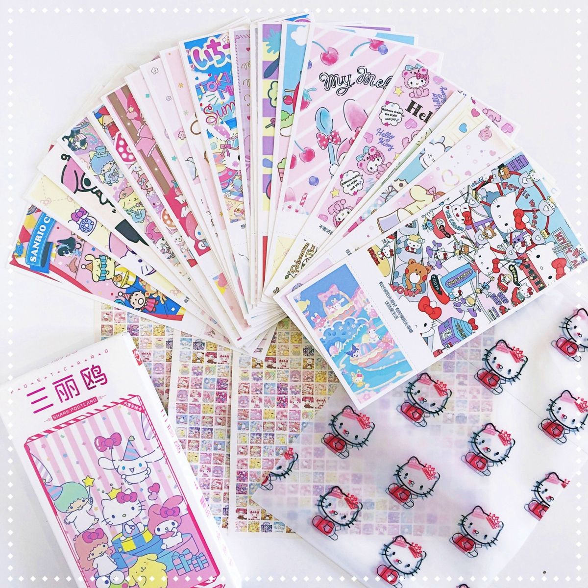 Kit Cartão Postal Box 30pcs Hello Kitty e Amigos Sanrio Papelaria ...