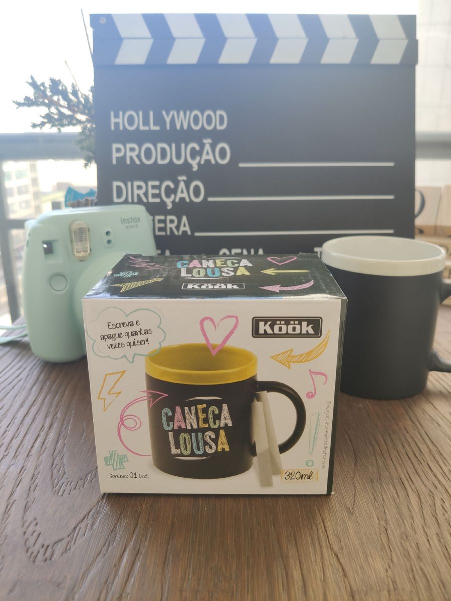 Kit Cinema: Caneca Giz + Placa Claquete | Item de Decoração Nunca Usado ...