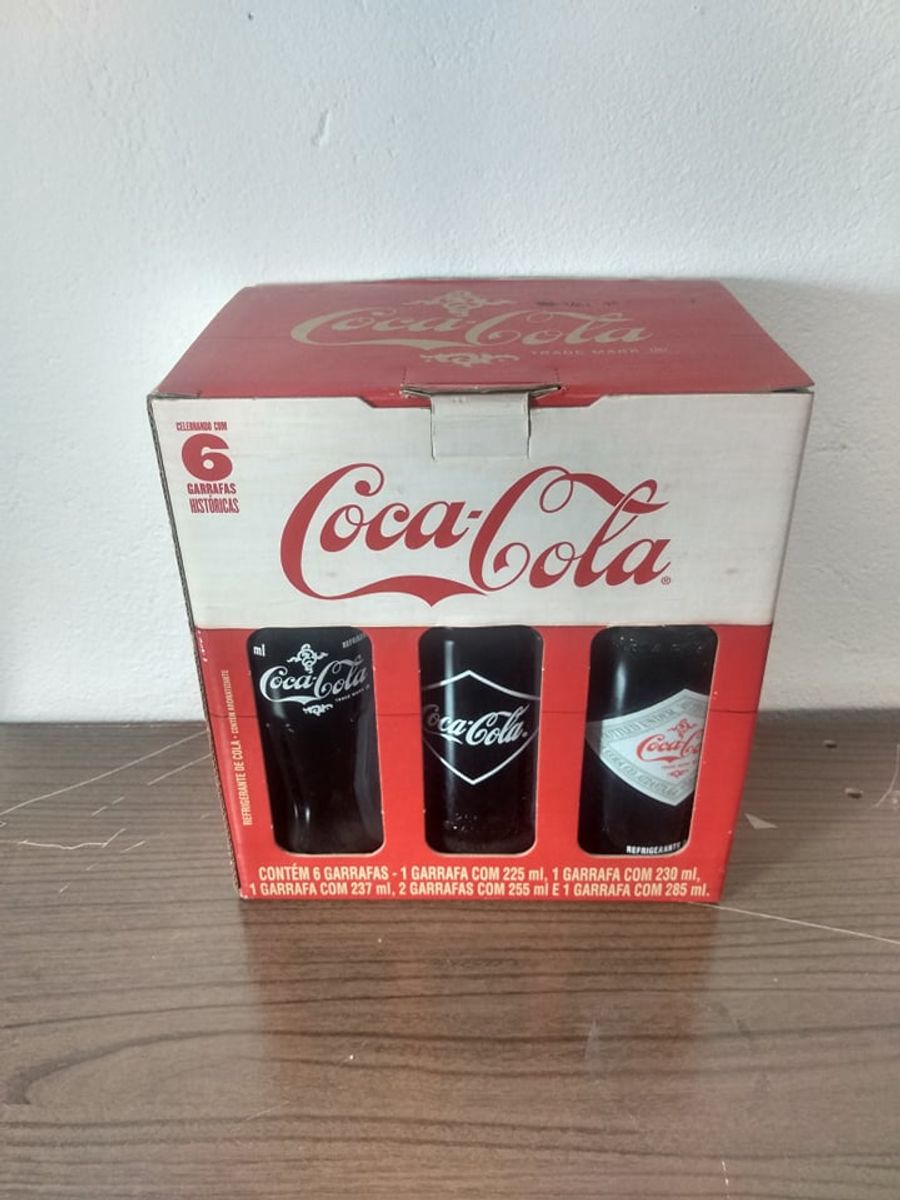 Kit Coca Cola Garrafas Retro Historico com 6 Garrafas Cheias - Lacradas ...