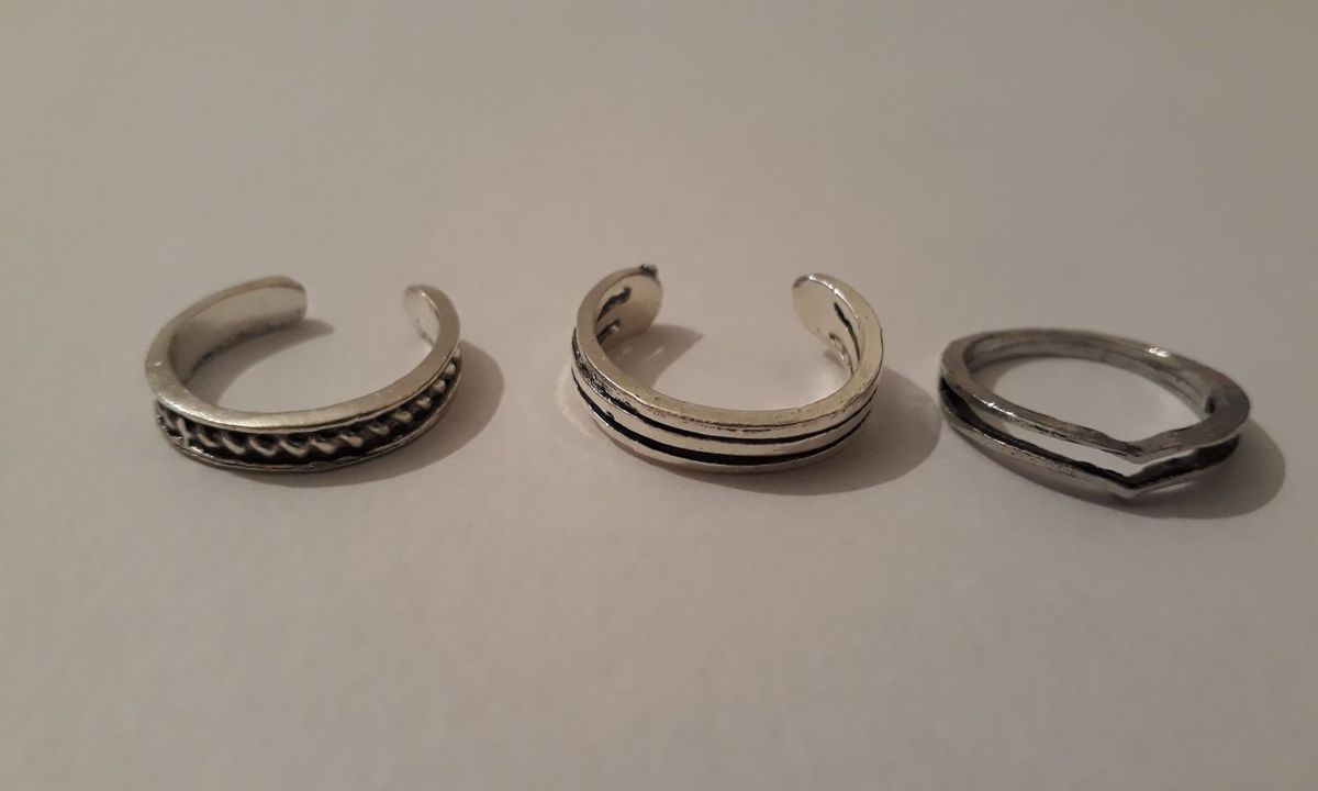 Kit com 3 Aneis para Dedo Anelar em Prata | Jóia Feminina Nunca Usado ...