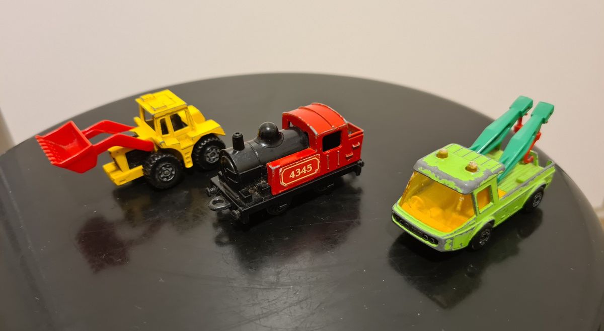 Kit 3 Matchbox Lesney de Metal (trator/guincho/locomotiva), Anos 70 ...