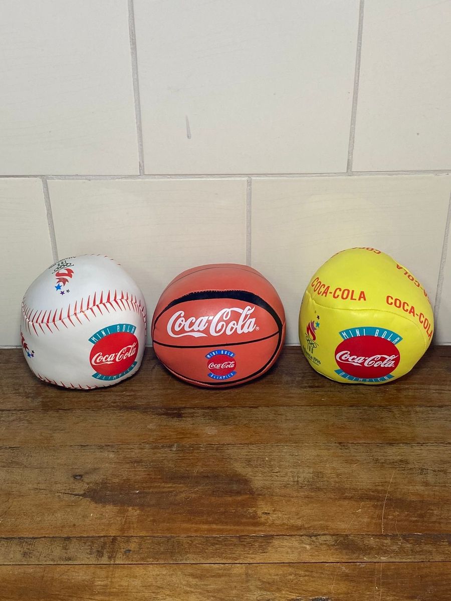 Kit com 3 Mini Bolas Coca Cola Atlanta 1996 Coleção | Brinquedo Coca ...