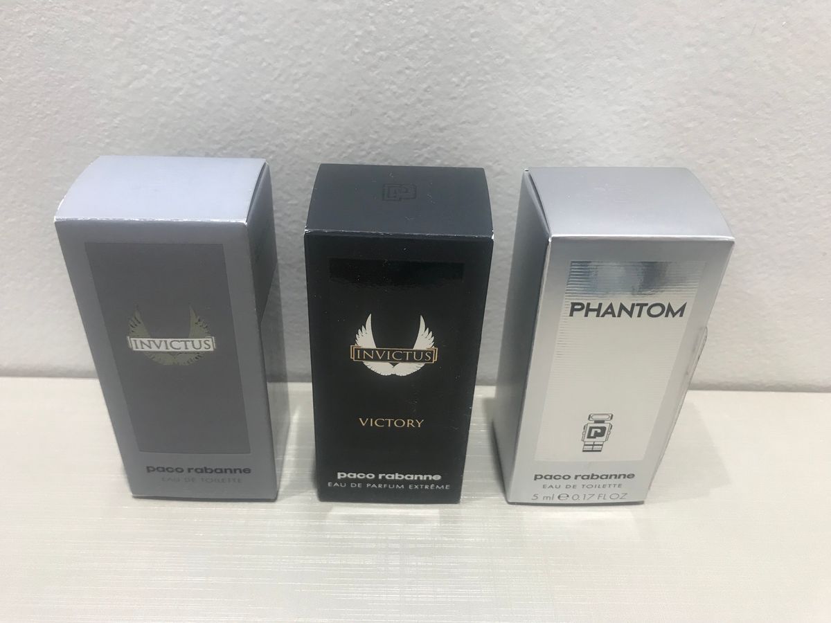 Kit com 3 Miniaturas Perfume Masculino Paco Rabanne Invictus, Phantom ...