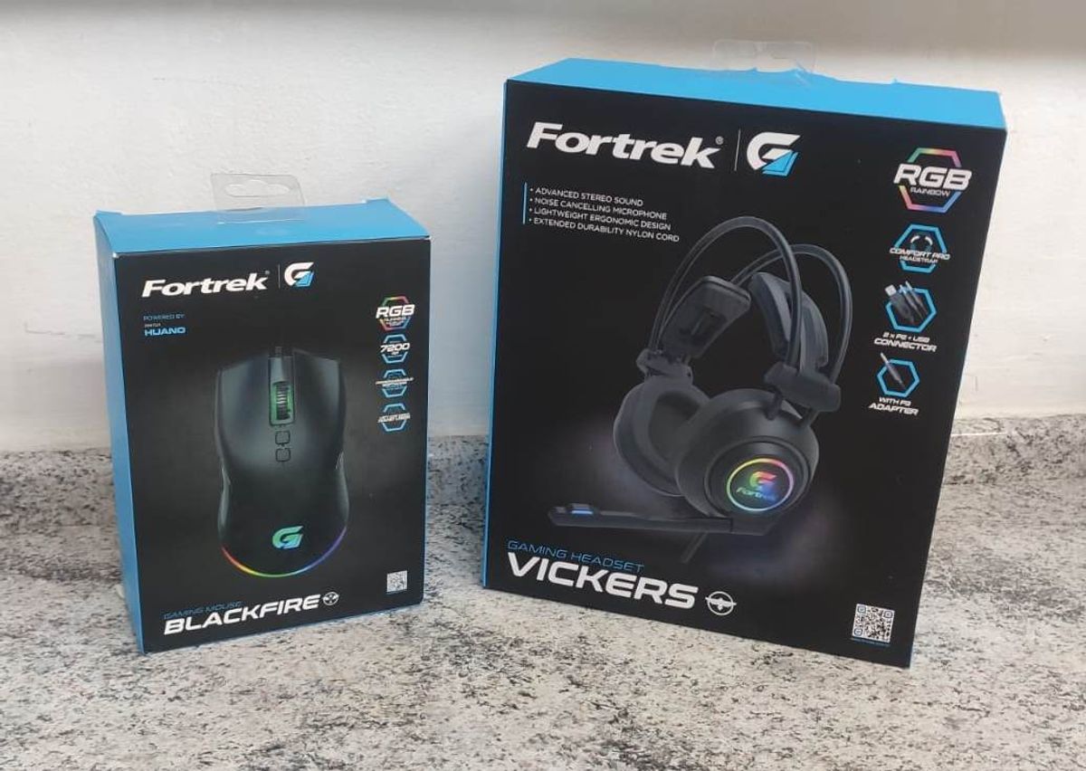 Kit Completo de Fone de Ouvido Gamer Fortrek Mouse Gamer Rgb Black Fire ...