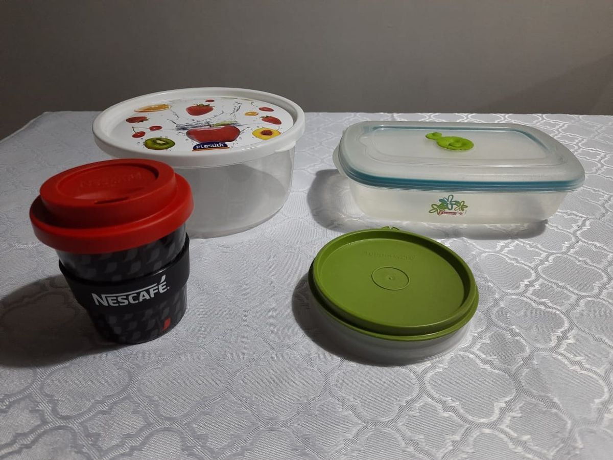 Kit Cozinha 6 (potes, Copo Nescafé) + Pote Tupperware | Móvel de ...