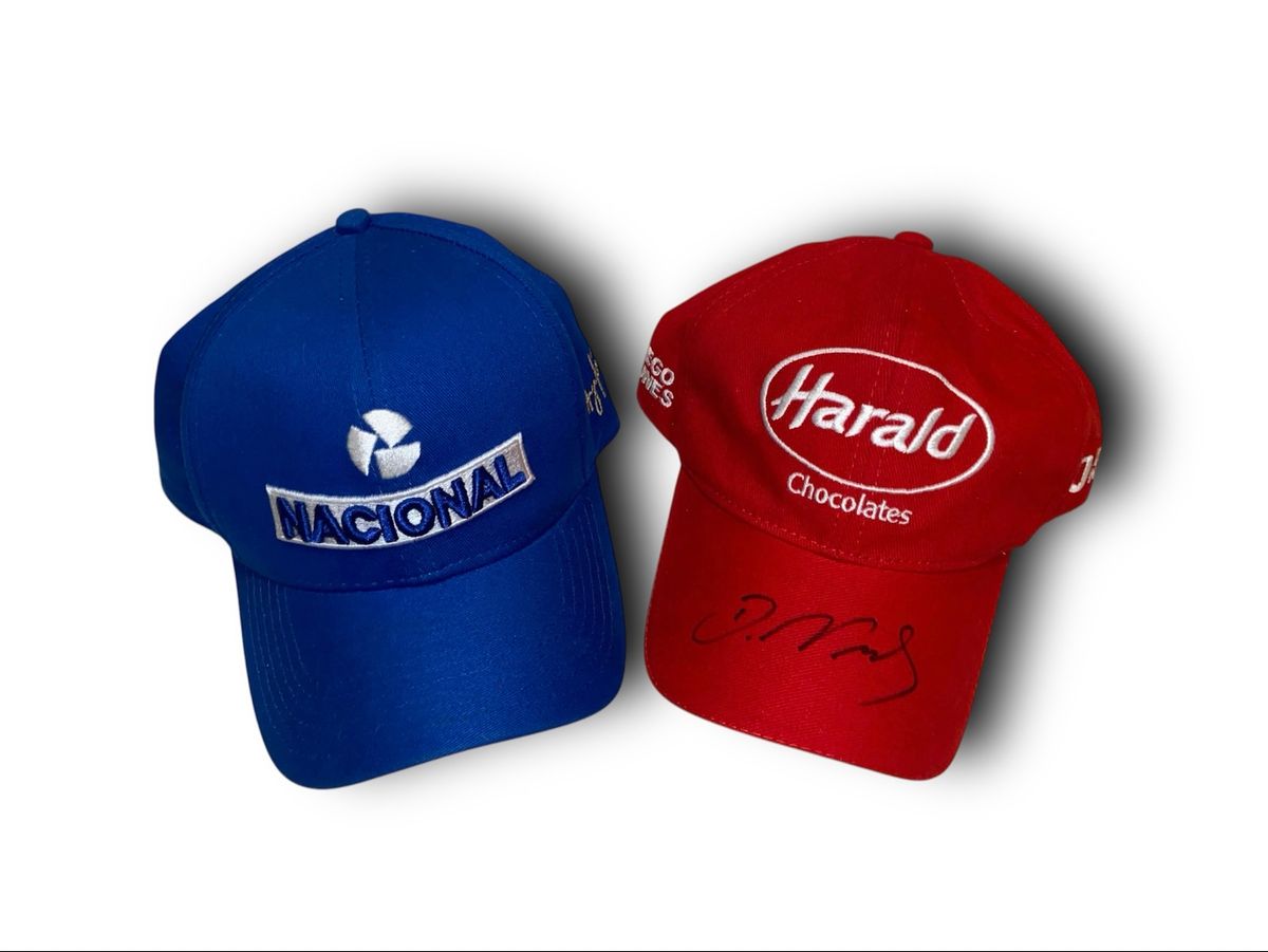 Kit de Bonés Automobilismo Ayrton Senna e Diego Nunes Fórmula 1 e Stock ...