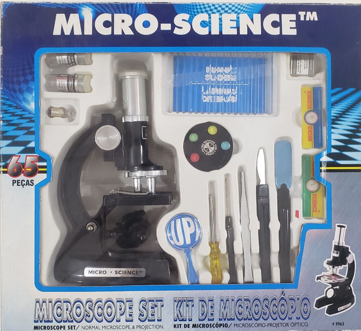 Kit de Microscópio Micro-science com 65 Peças | Item Infantil Nunca ...