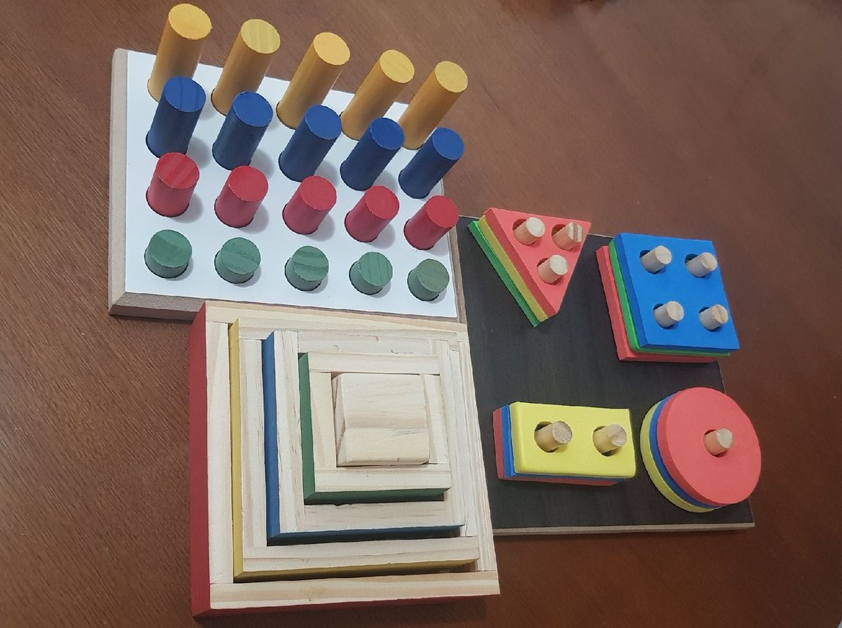 Kit Jogos Educativos em Madeira | Brinquedo para Bebês Usado 74832600 ...