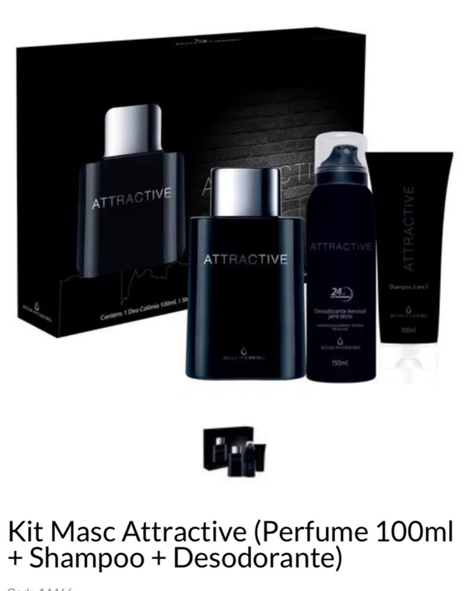 Kit Masc Attractive (perfume 100ml + Shampoo + Desodorante) | Perfume ...