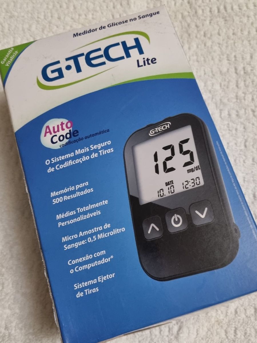 Kit Medidor Controle de Glicose G-tech Lite Auto Code | Móvel p/ Casa G ...