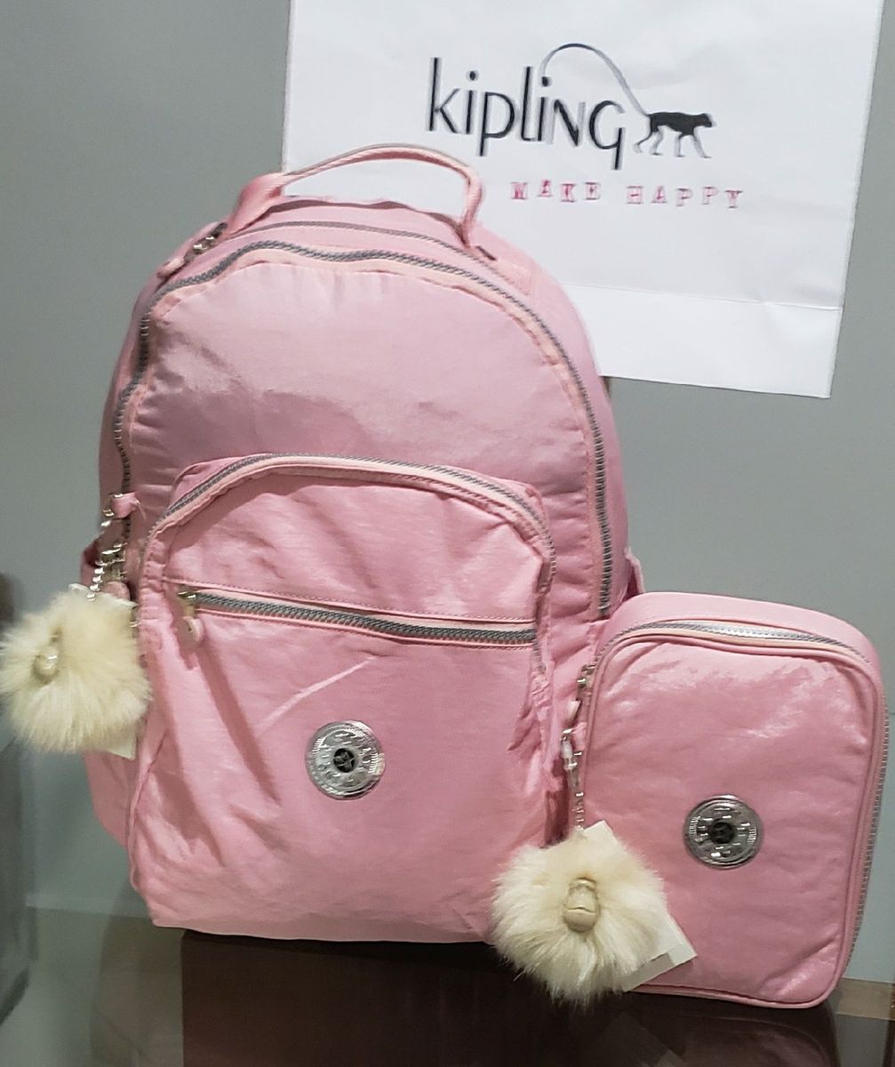 Kit Mochila Seoul + Estojo Kipling 100 Pens Cor Rosa | Mochila Feminina Kipling Nunca Usado ...