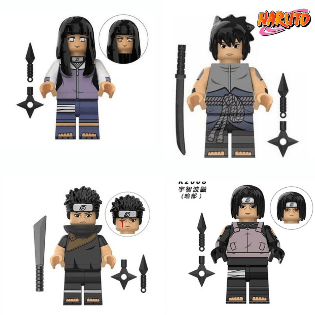 Kit Naruto Action Figure Compatível Lego Hinata Itachi Uchiha Shisui ...