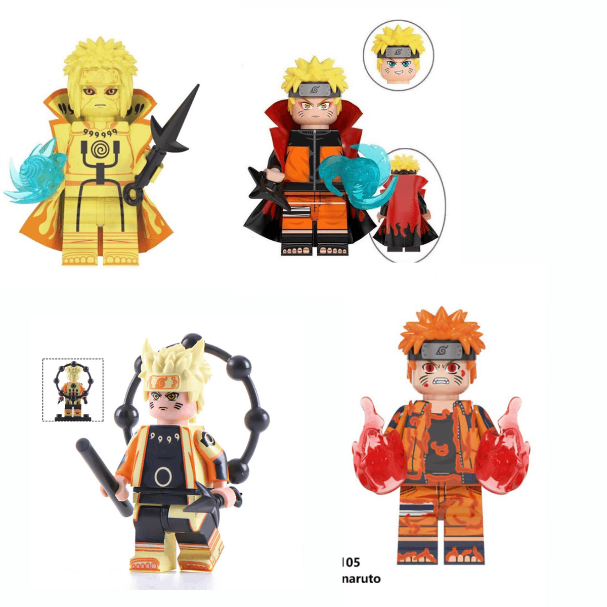 Kit Naruto Action Figure Compatível Lego Minato Kurama | Cacareco Anime ...