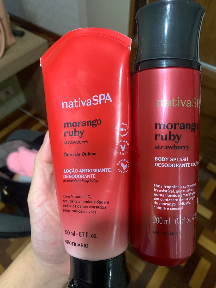 Kit Nativa Spa Morango Ruby (body Splash e Hidratante) | Cosmético ...