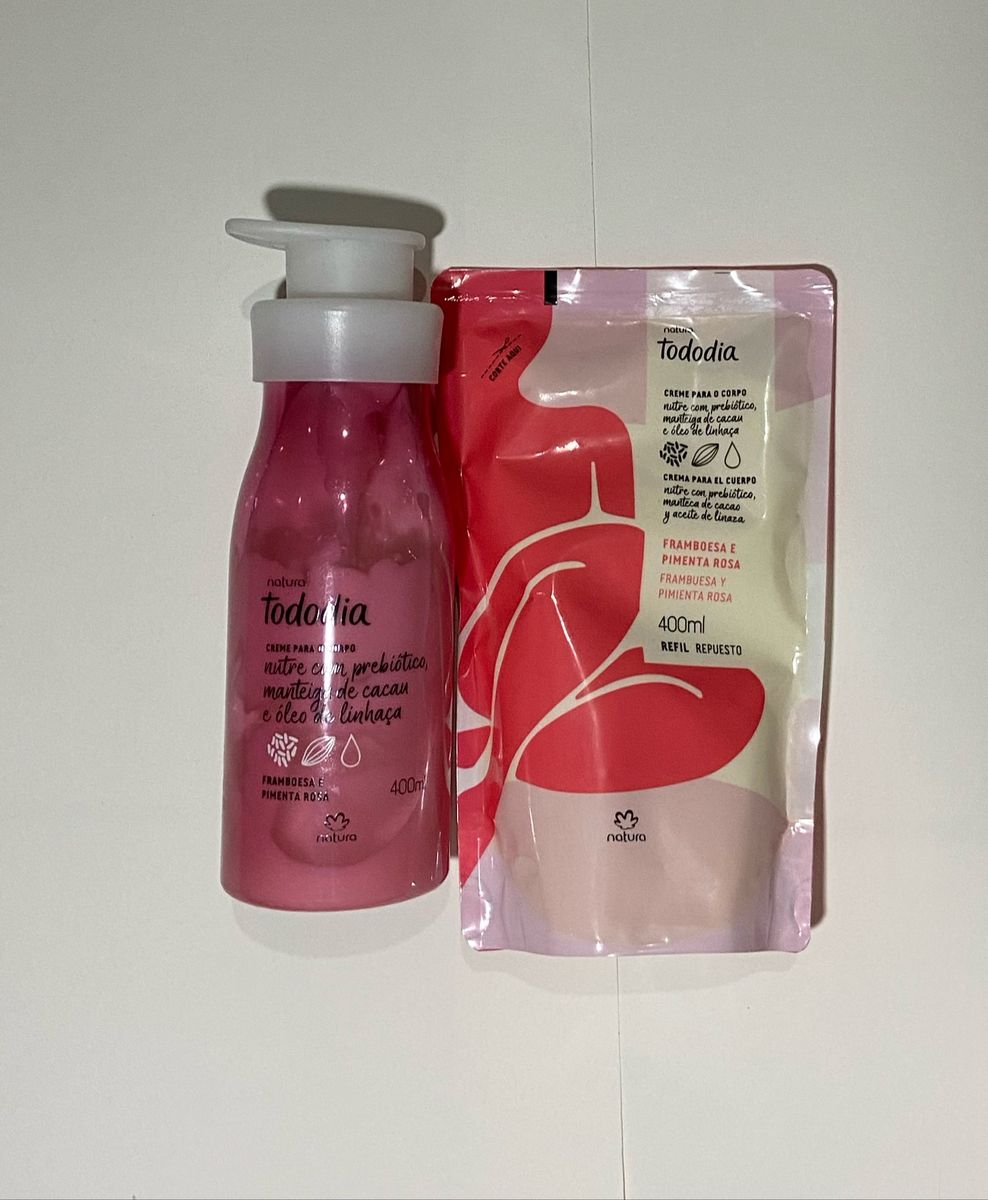 Kit Natura Todo Dia- Creme para O Corpo, Framboesa e Pimenta Rosa | Creme Masculino Natura Nunca ...