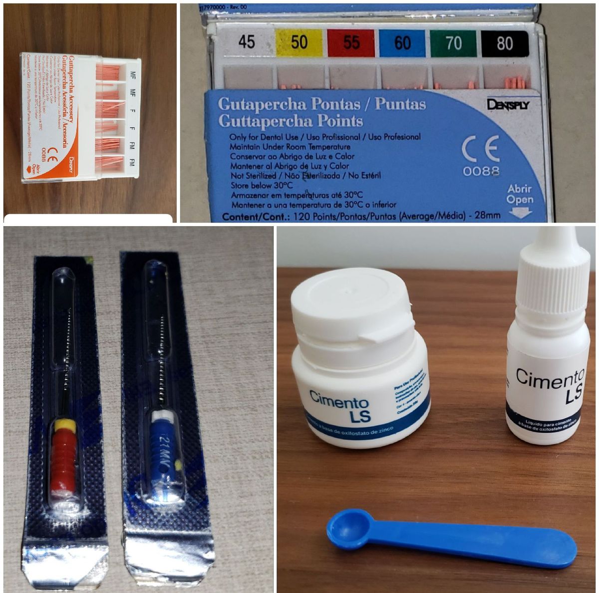 Kit Oze, Limas Niti #55 e #60 Dentsply, 1 Caixa de Guta Percha ...