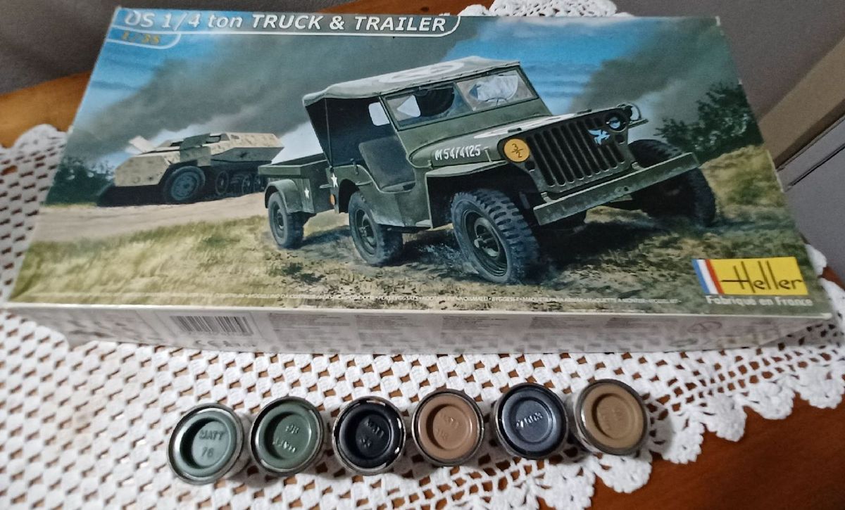 Kit para Montar - Jeep Us 1/4 Ton Truck & Trailer | Cacareco Heller Fabrique En France Usado ...