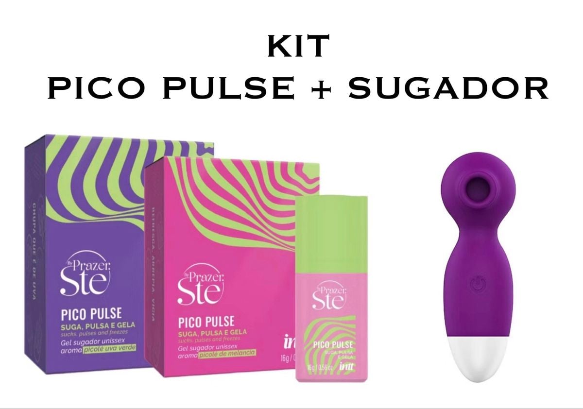 Kit Pico Pulse 16g Intt + Sugador Sam 7 Modos de Vibração - Gel Unissex ...